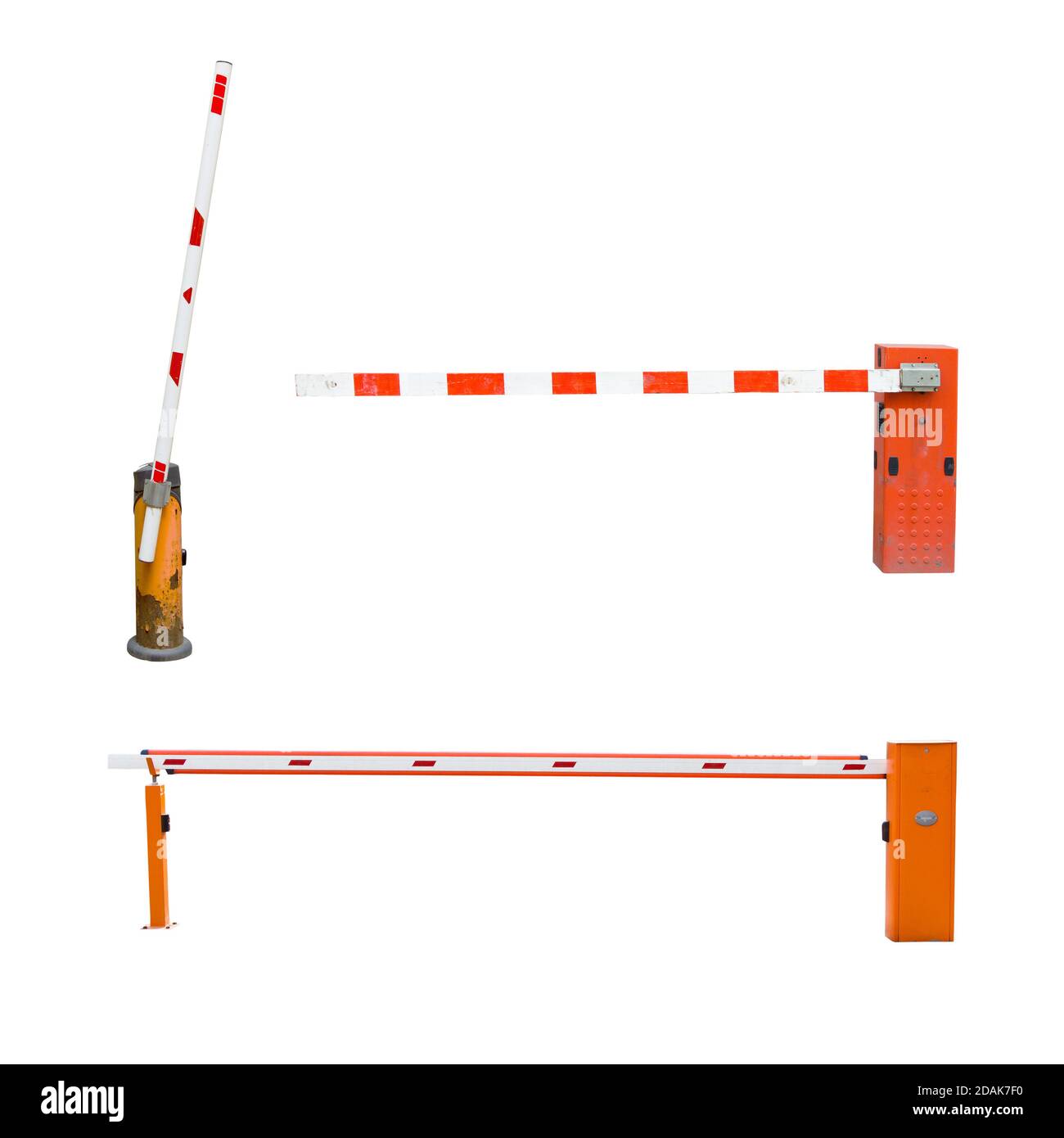 Set of road barriers isolated on a white background Stock Photo - Alamy