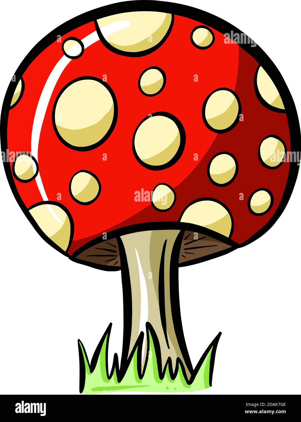 Fun Cartoon Mushroom Toadstool Character Vector Illustration Stock ...
