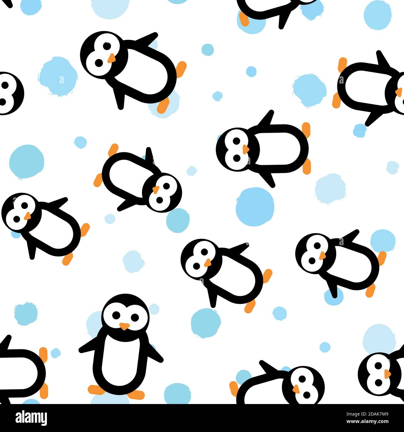 Funny Penguin. Cute Children theme. Seamless background pattern. Vector ...
