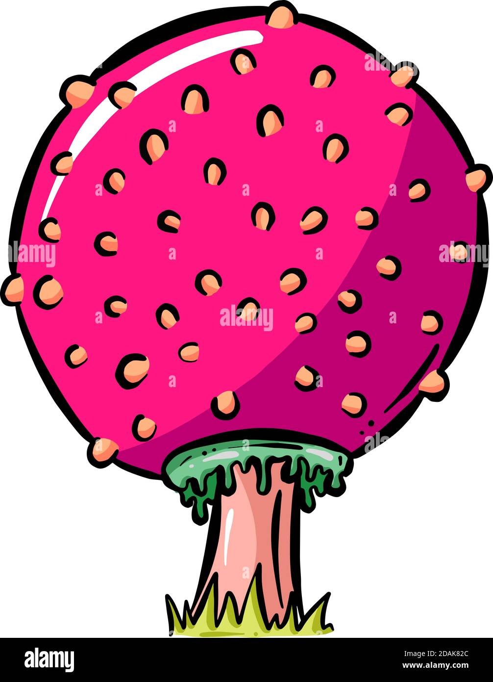 Fun Cartoon Mushroom Toadstool Character Vector Illustration Stock ...