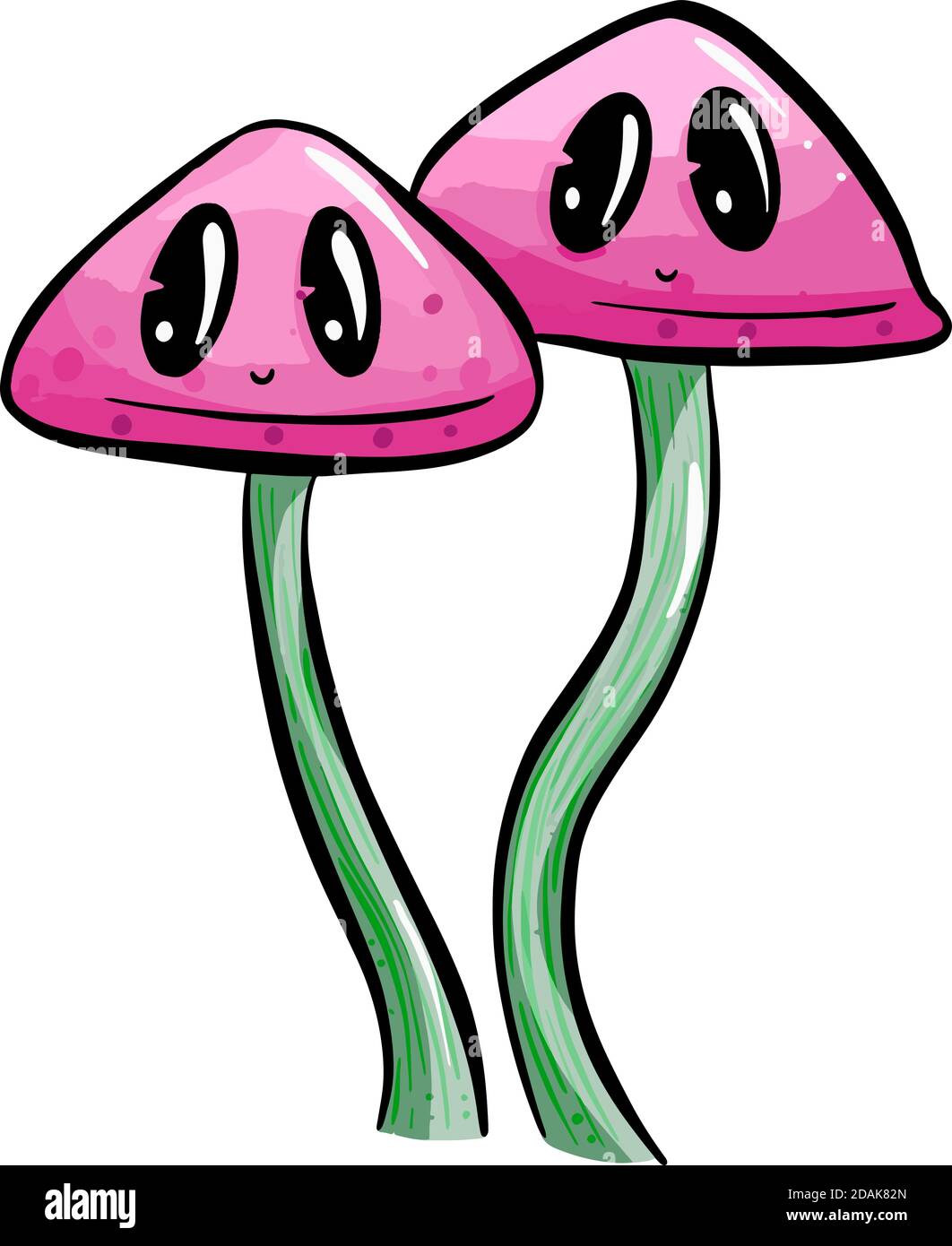 Fun Cartoon Mushroom Toadstool Character Vector Illustration Stock ...