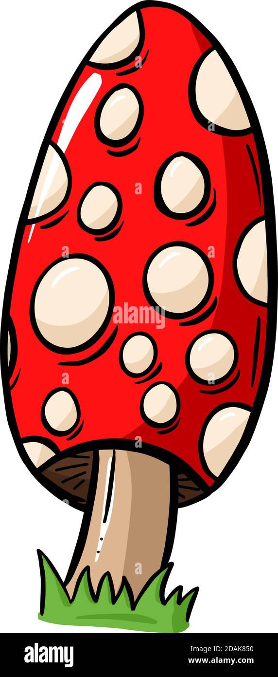 Fun Cartoon Mushroom Toadstool Character Vector Illustration Stock ...