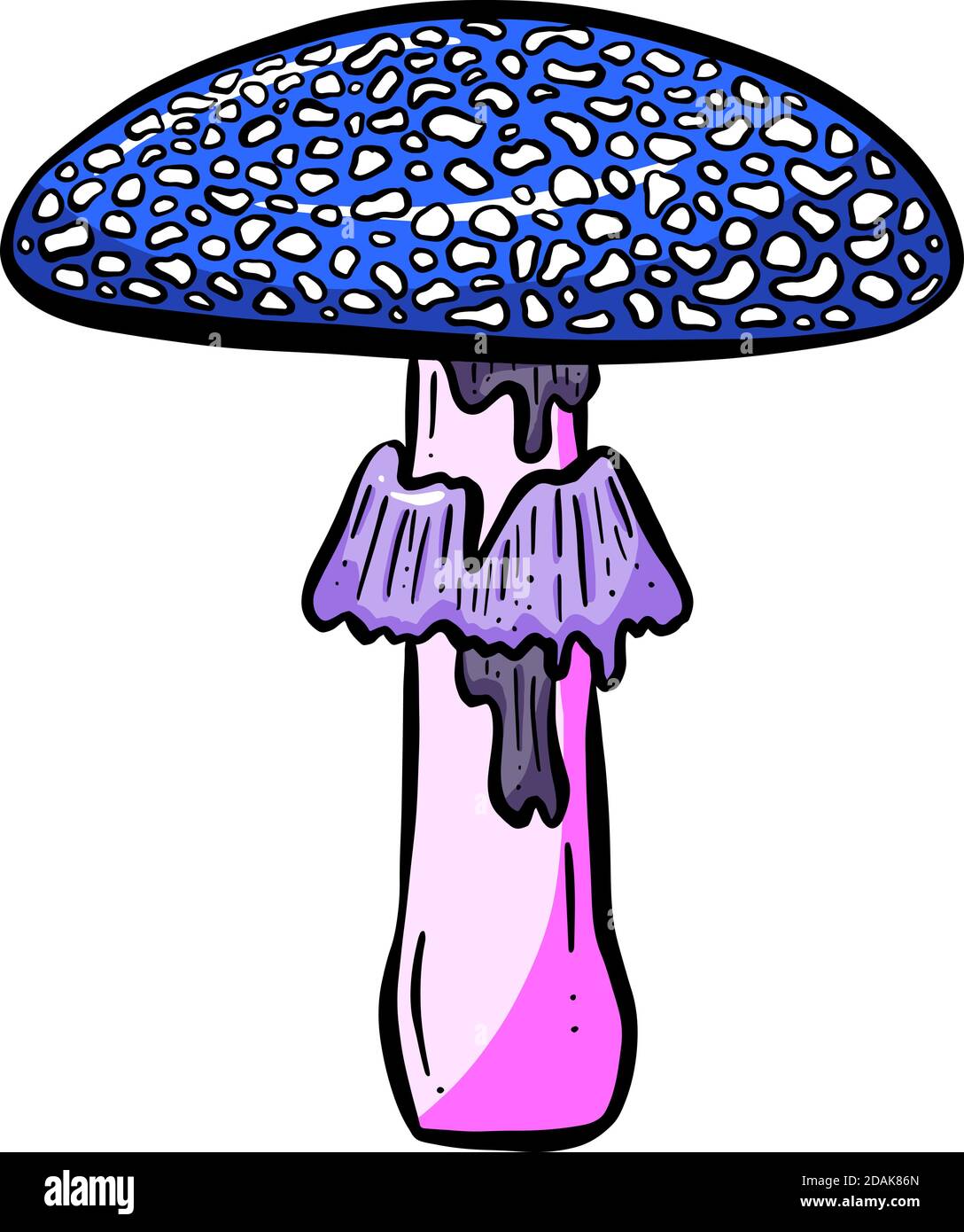 Fun Cartoon Mushroom Toadstool Character Vector Illustration Stock ...