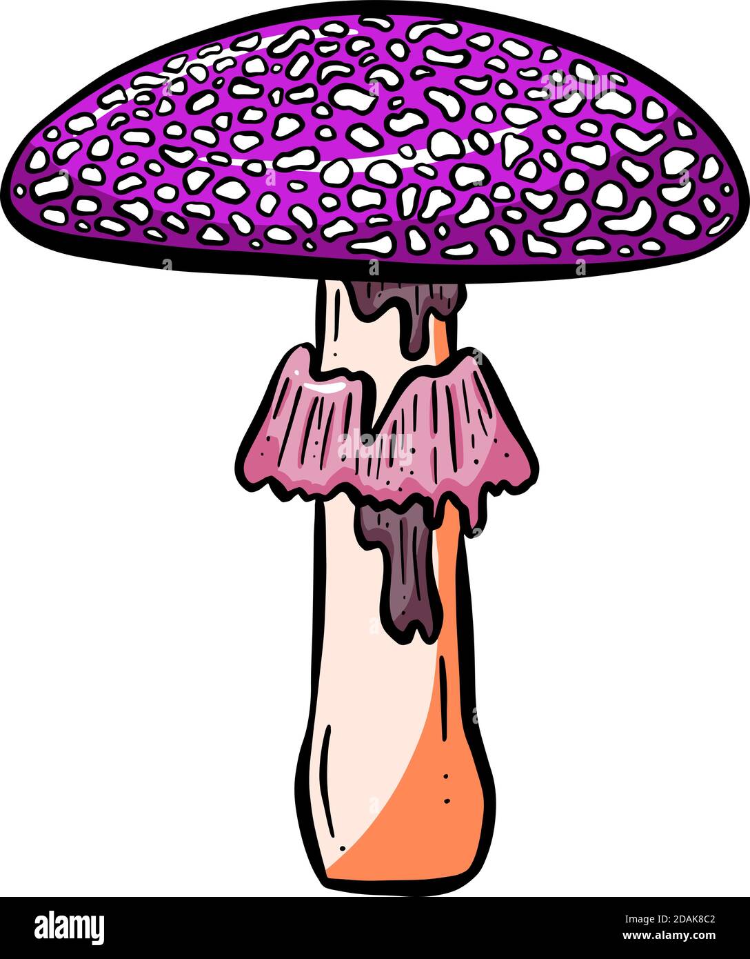 Fun Cartoon Mushroom Toadstool Character Vector Illustration Stock ...