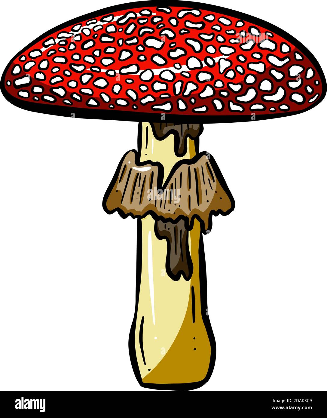 Fun Cartoon Mushroom Toadstool Character Vector Illustration Stock ...