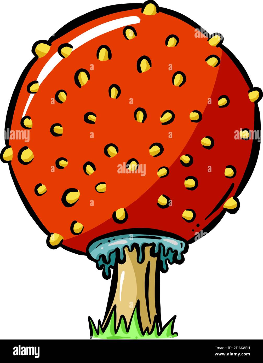 Fun Cartoon Mushroom Toadstool Character Vector Illustration Stock ...