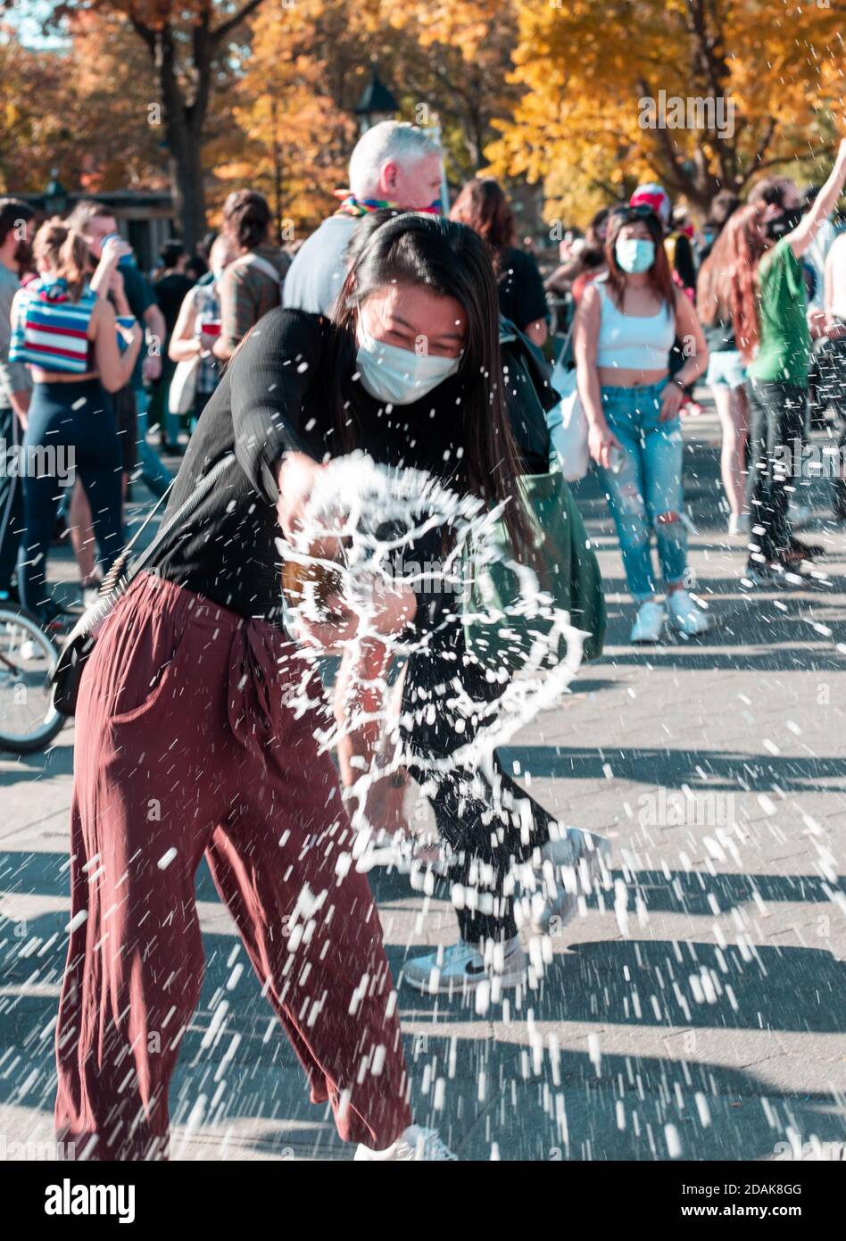 New Yorkers celebrating Joe Biden and Kamala Harris's election victory ...