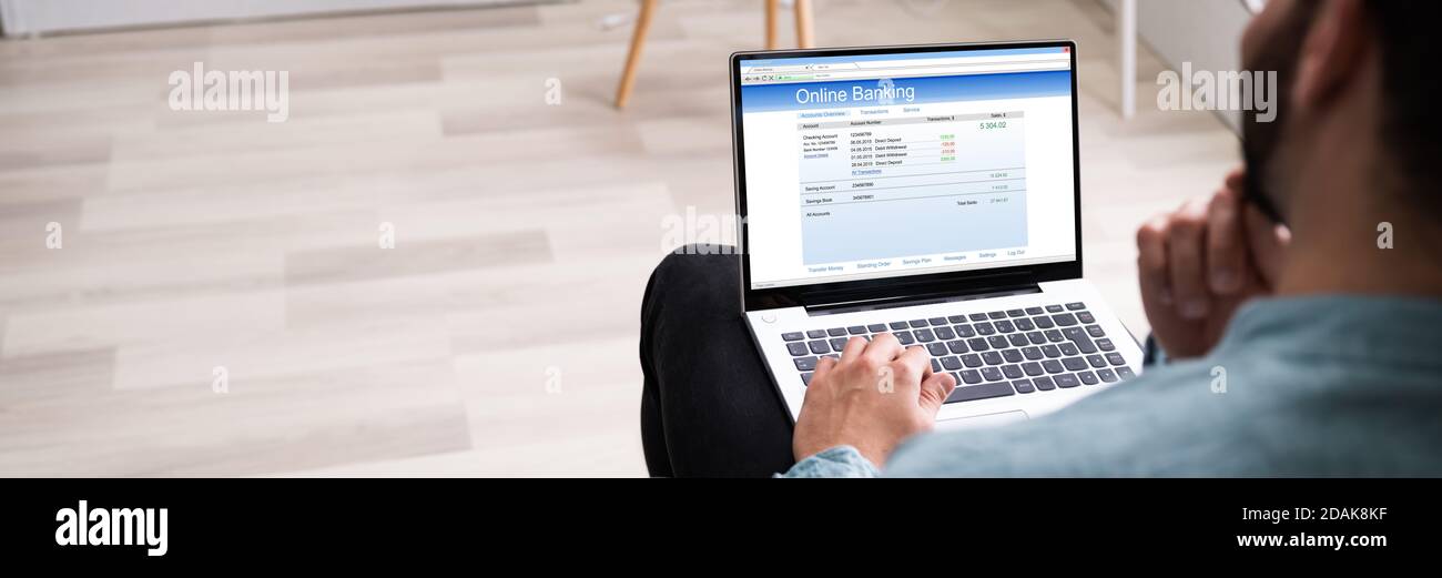 Online Bank Or Internet Banking On Laptop Computer Stock Photo - Alamy