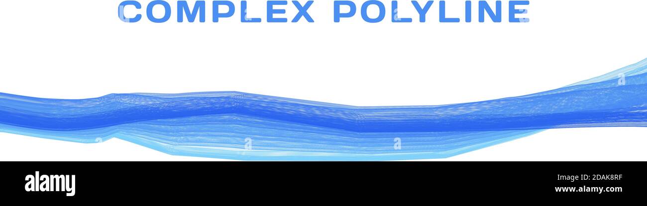 Abstract blue complex polyline on white background. Vector design ...