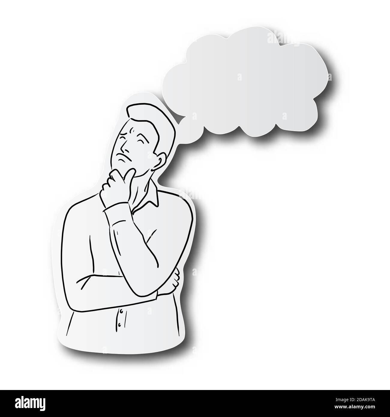 Cartoon man thinking speech hi-res stock photography and images - Alamy