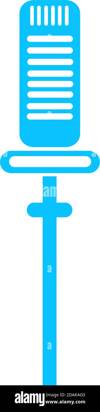 Sound recording equipment icon flat. Blue pictogram on white background ...