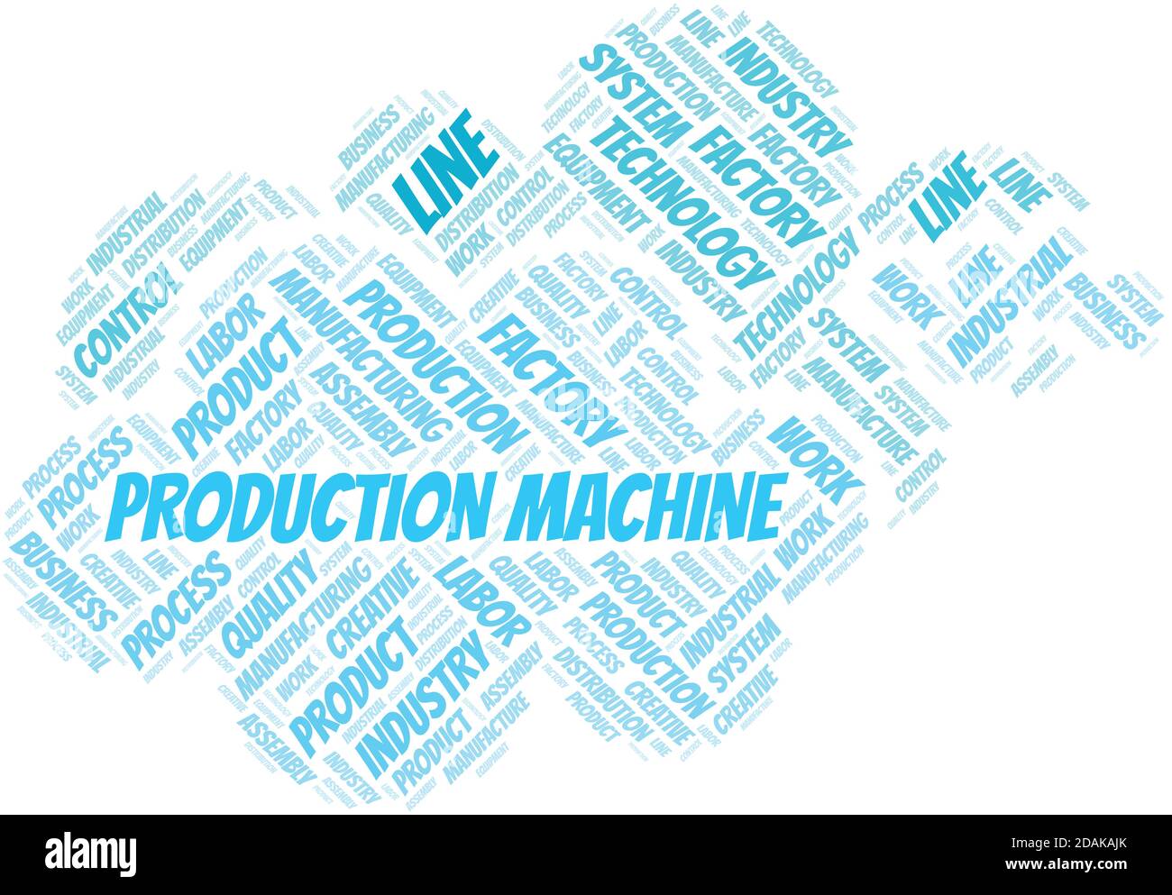 Production Machine word cloud create with the text only Stock Vector ...