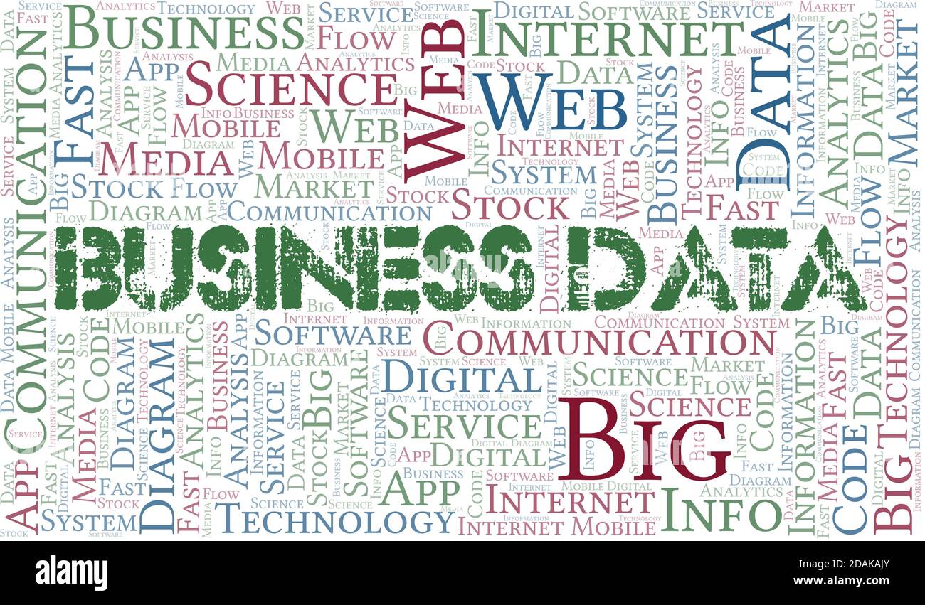Business Data Vector Word Cloud Made With The Text Only Stock Vector Image And Art Alamy