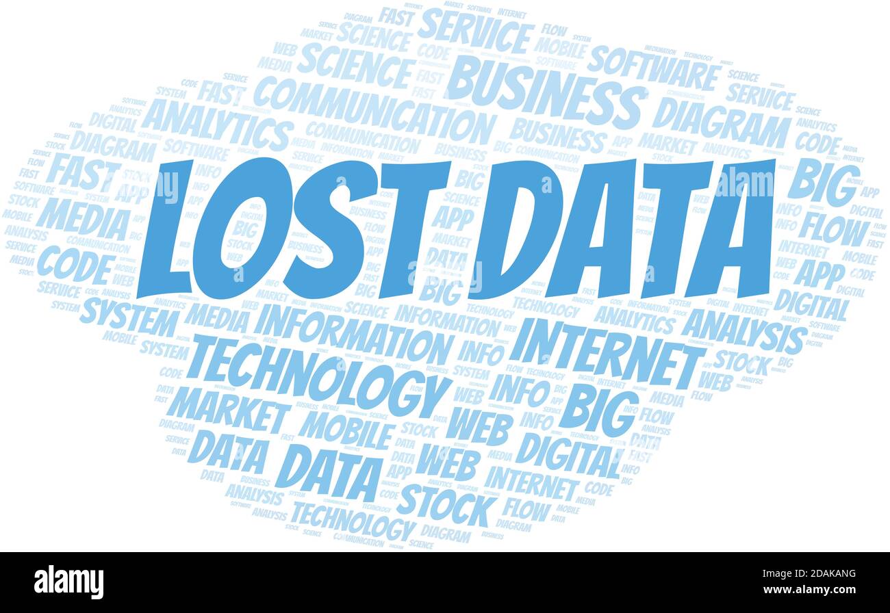 Lost Data vector word cloud, made with the text only Stock Vector Image ...