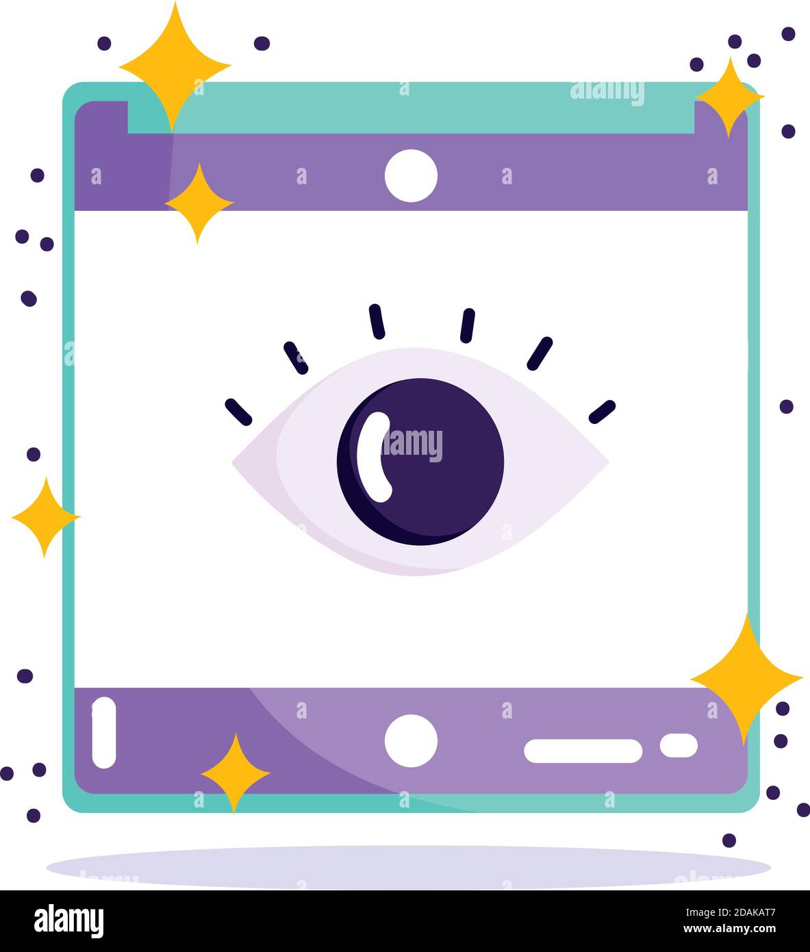 social media, tablet gadget in cartoon style vector illustration Stock ...