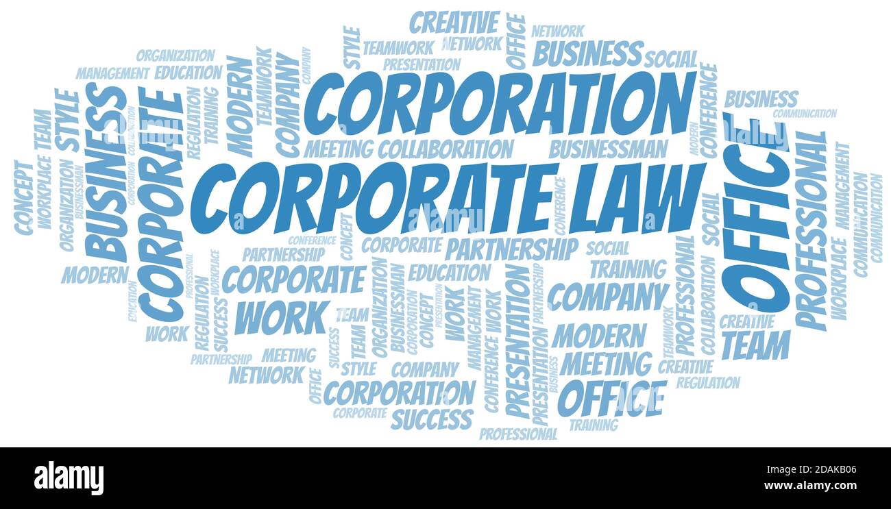 Corporate Law vector word cloud, made with the text only Stock Vector ...