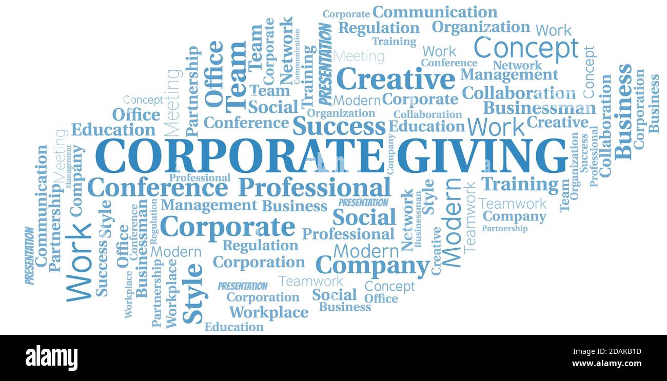 Corporate Giving vector word cloud, made with the text only Stock ...