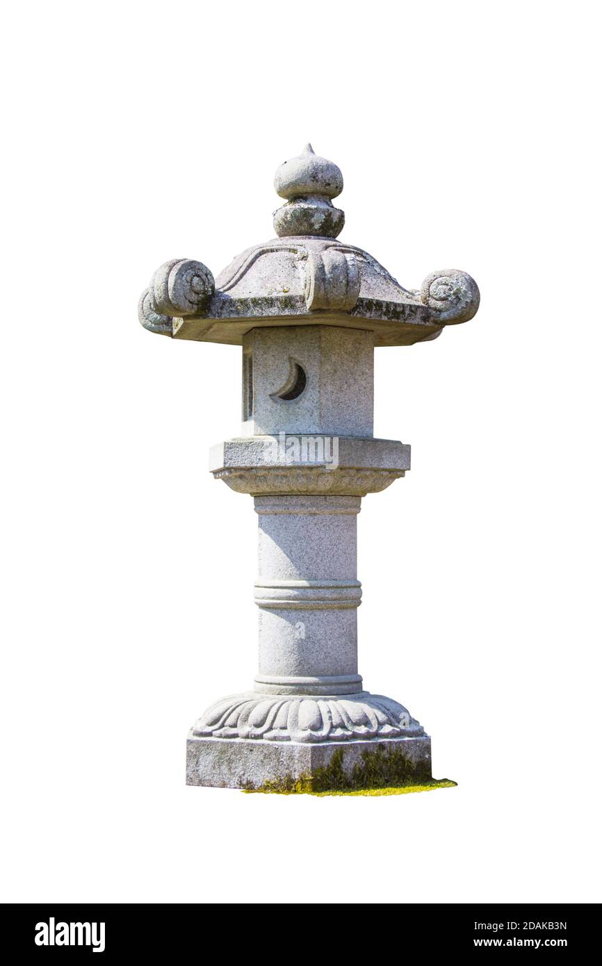 Moss on stone lantern Cut Out Stock Images & Pictures - Alamy