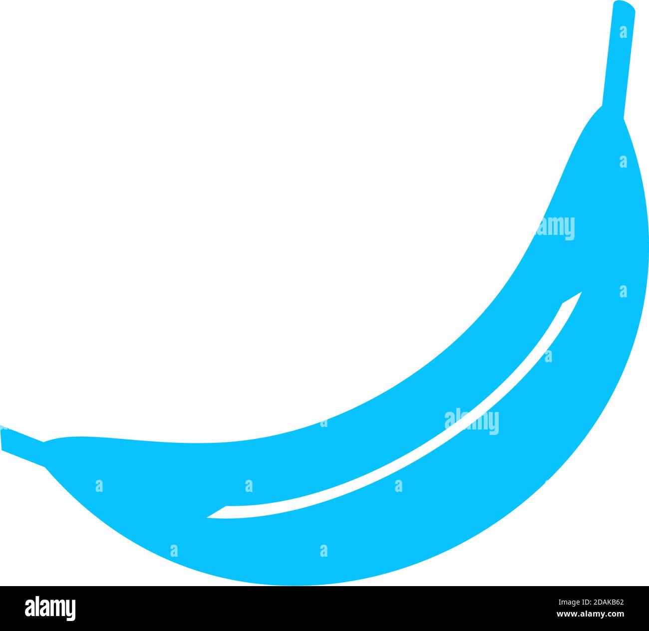 Banana icon flat. Blue pictogram on white background. Vector ...