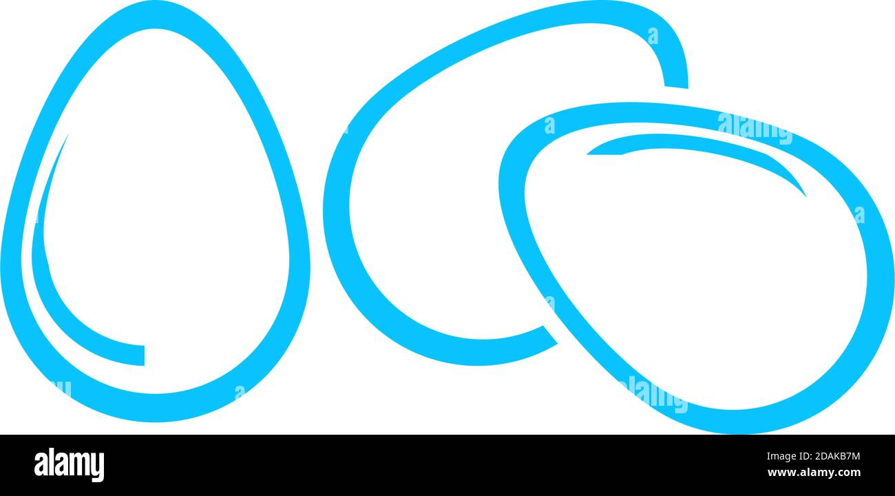Egg icon flat. Blue pictogram on white background. Vector illustration ...