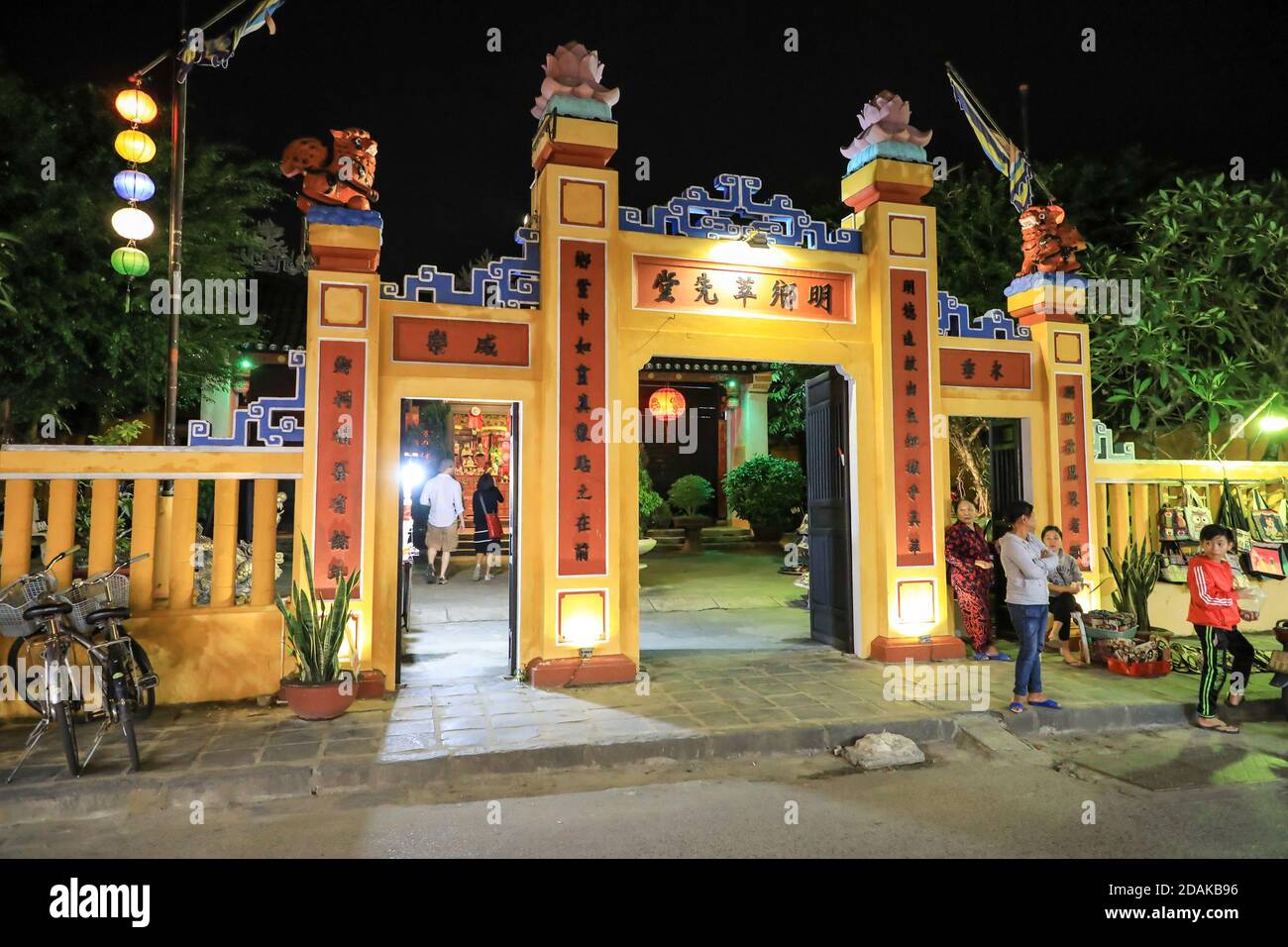 The Chinese Assembly Hall at night time, Hoi An, Vietnam, Asia Stock ...