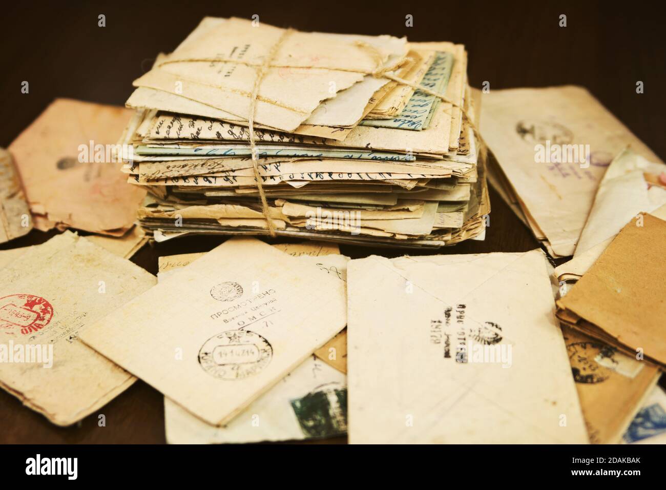 Bunch of postal letters in time of Two World War Stock Photo - Alamy