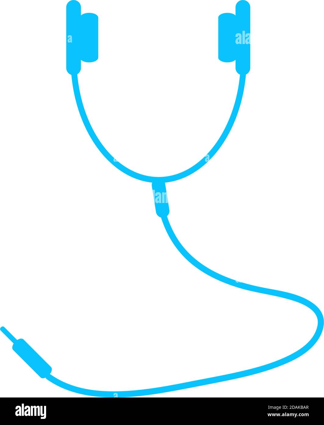 Headphones icon flat. Blue pictogram on white background. Vector ...