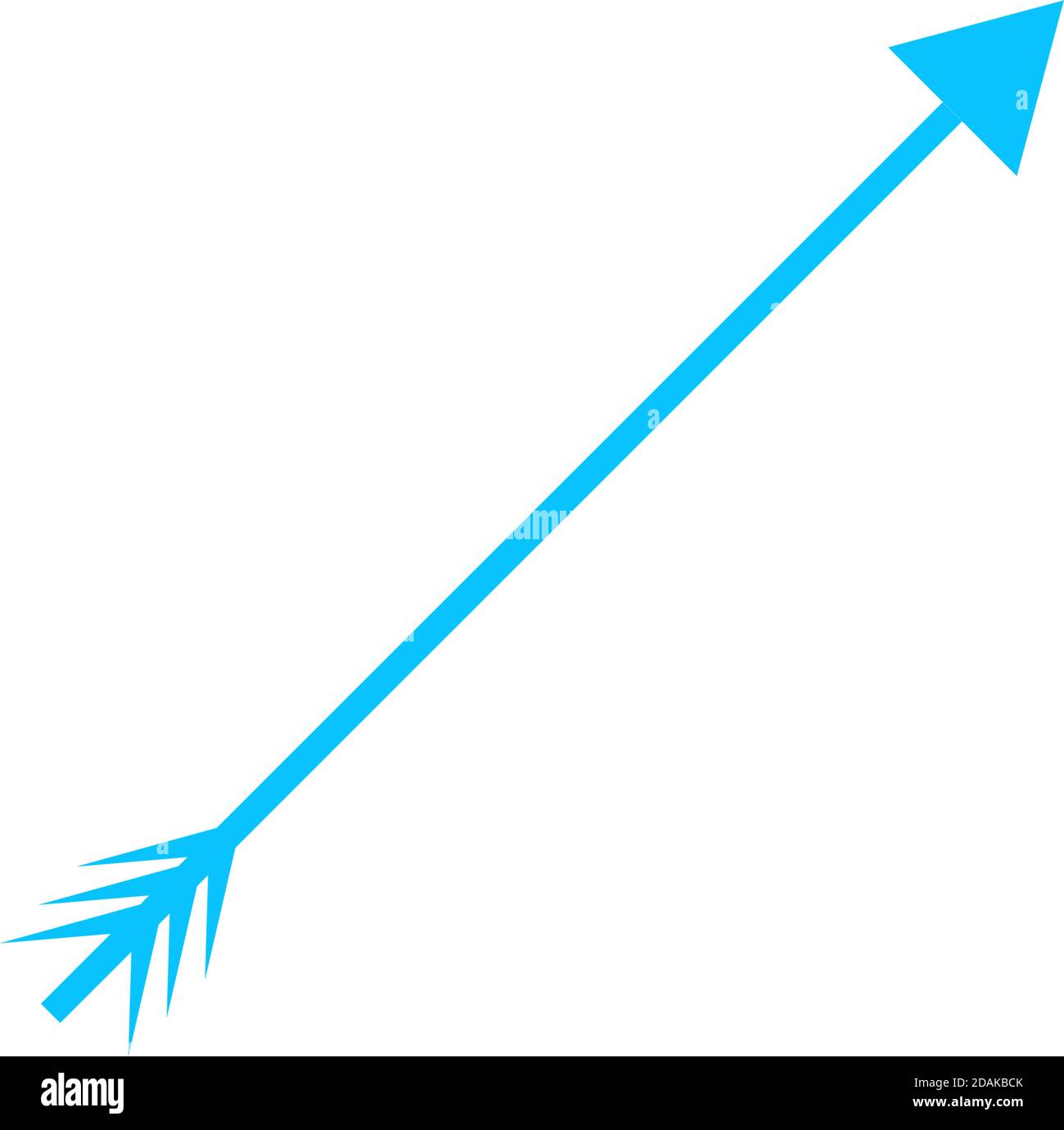 Arrow icon flat. Blue pictogram on white background. Vector ...