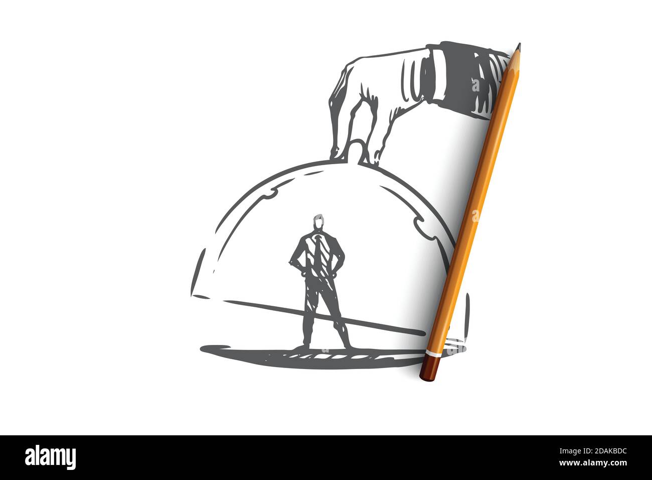 Customer loyalty, business, marketing, service concept. Hand drawn ...