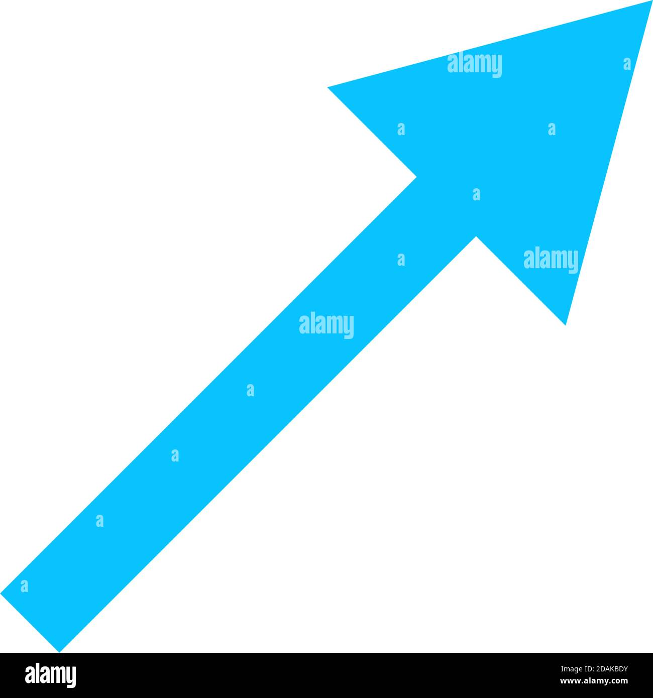 Arrow icon flat. Blue pictogram on white background. Vector ...