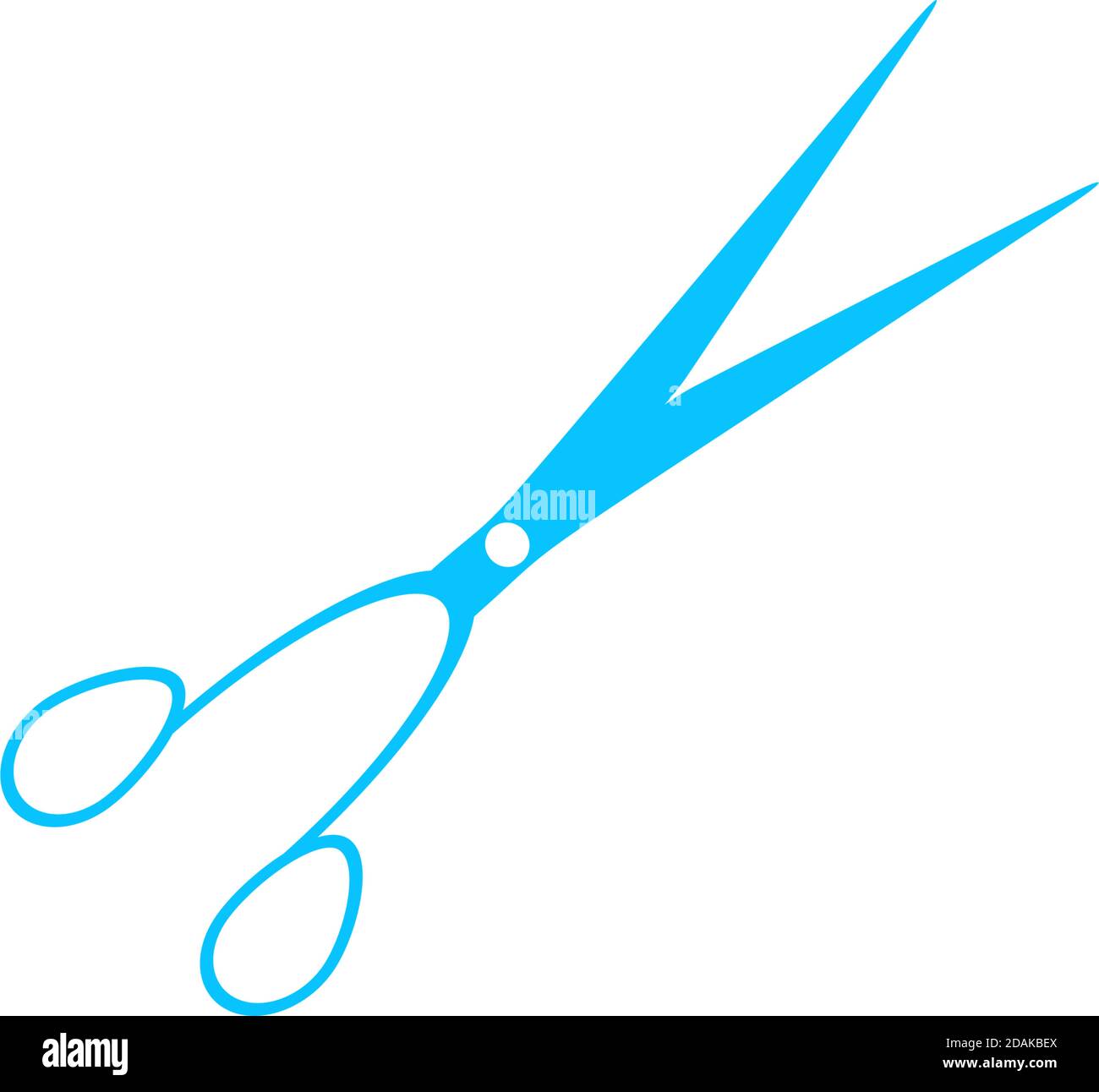 Barber scissors icon flat. Blue pictogram on white background. Vector ...