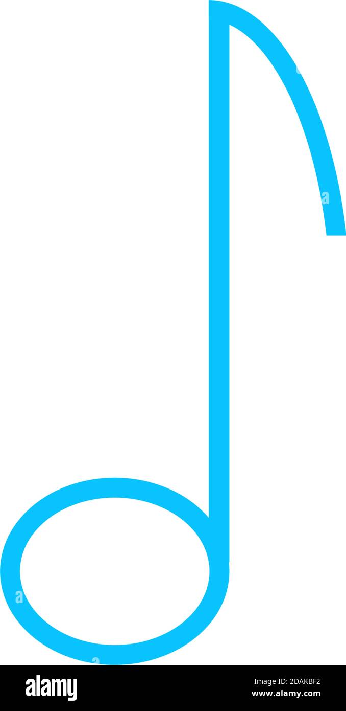 Music note icon flat. Blue pictogram on white background. Vector ...