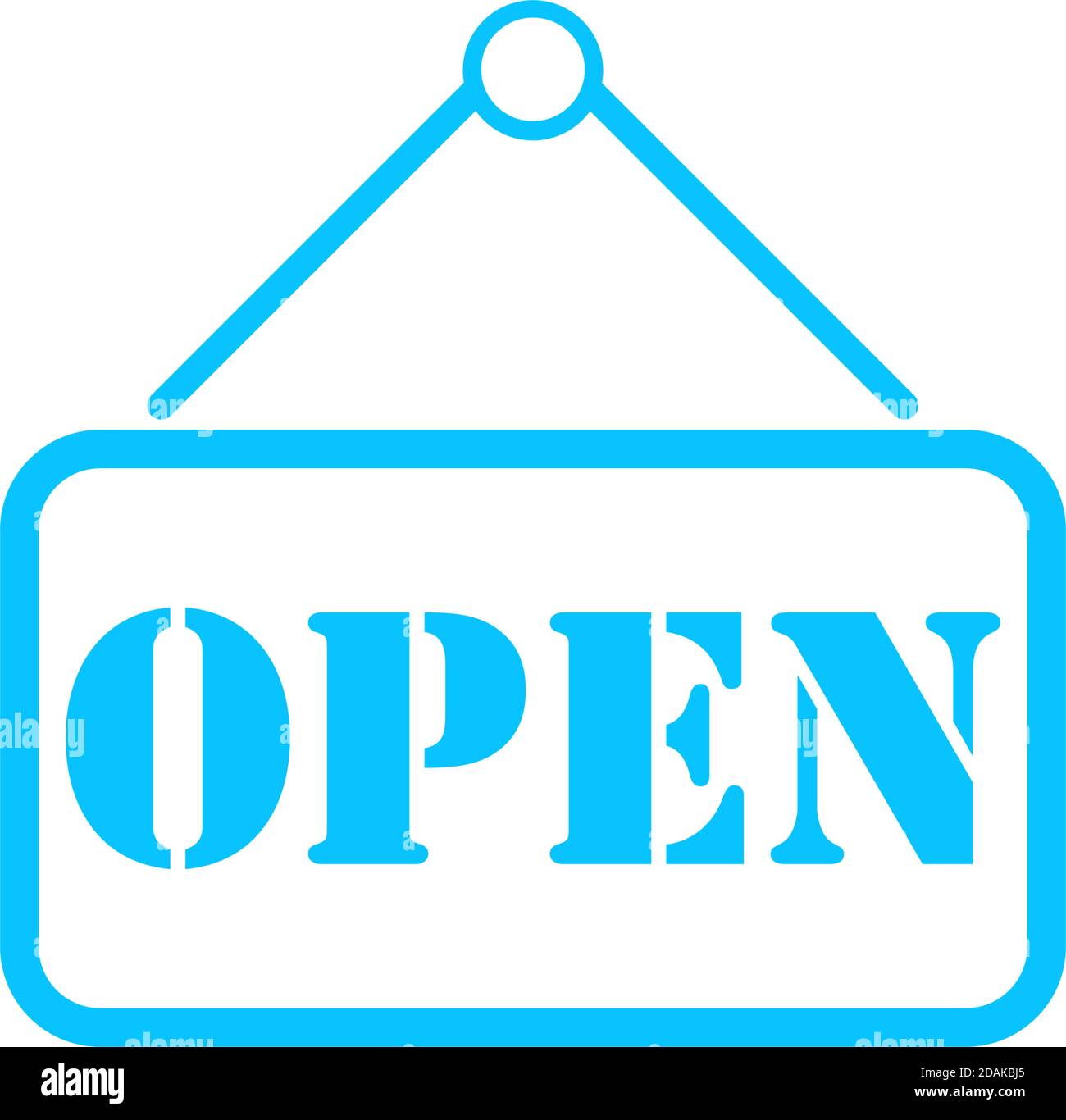 Open plate icon flat. Blue pictogram on white background. Vector ...