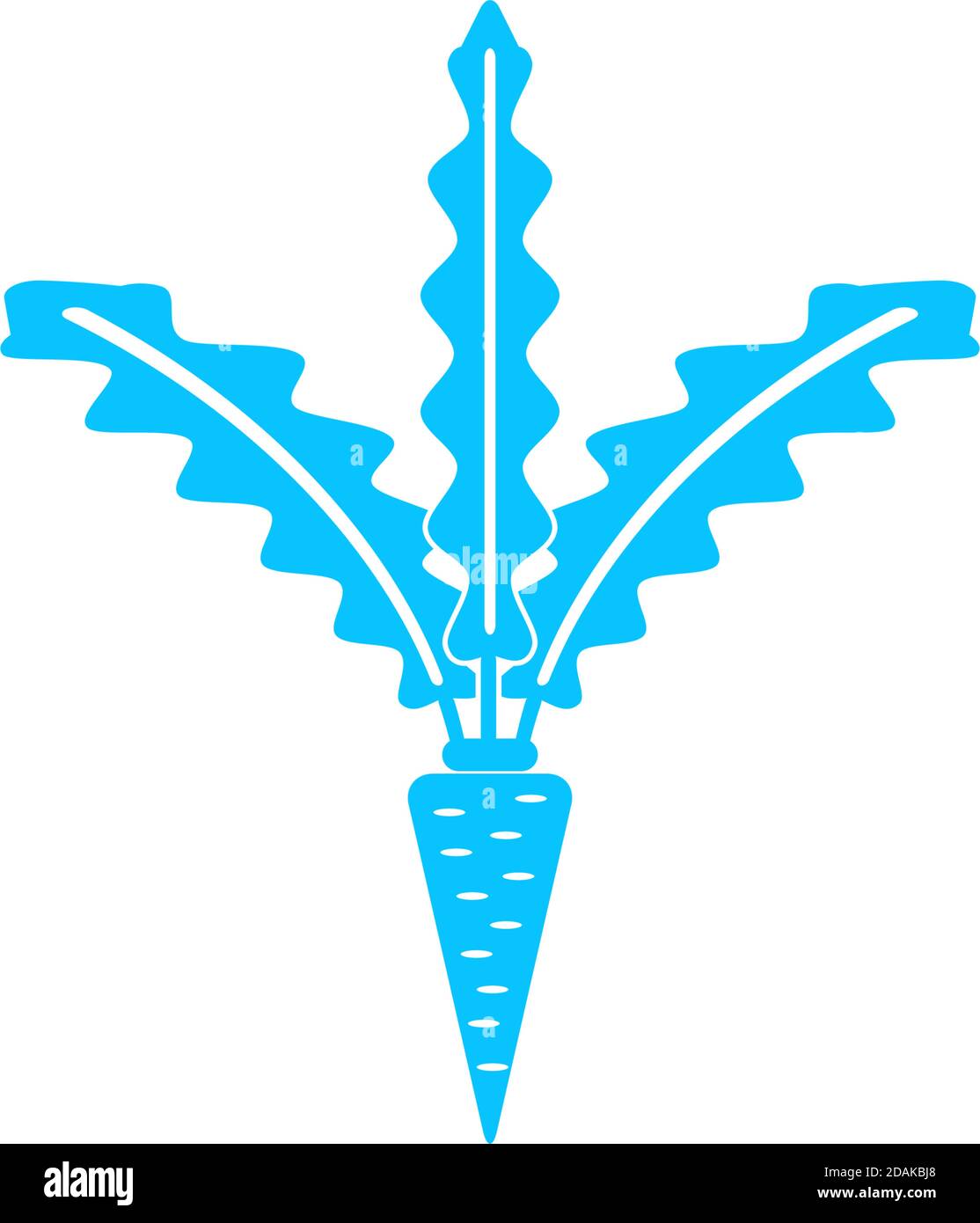 Carrot icon flat. Blue pictogram on white background. Vector ...