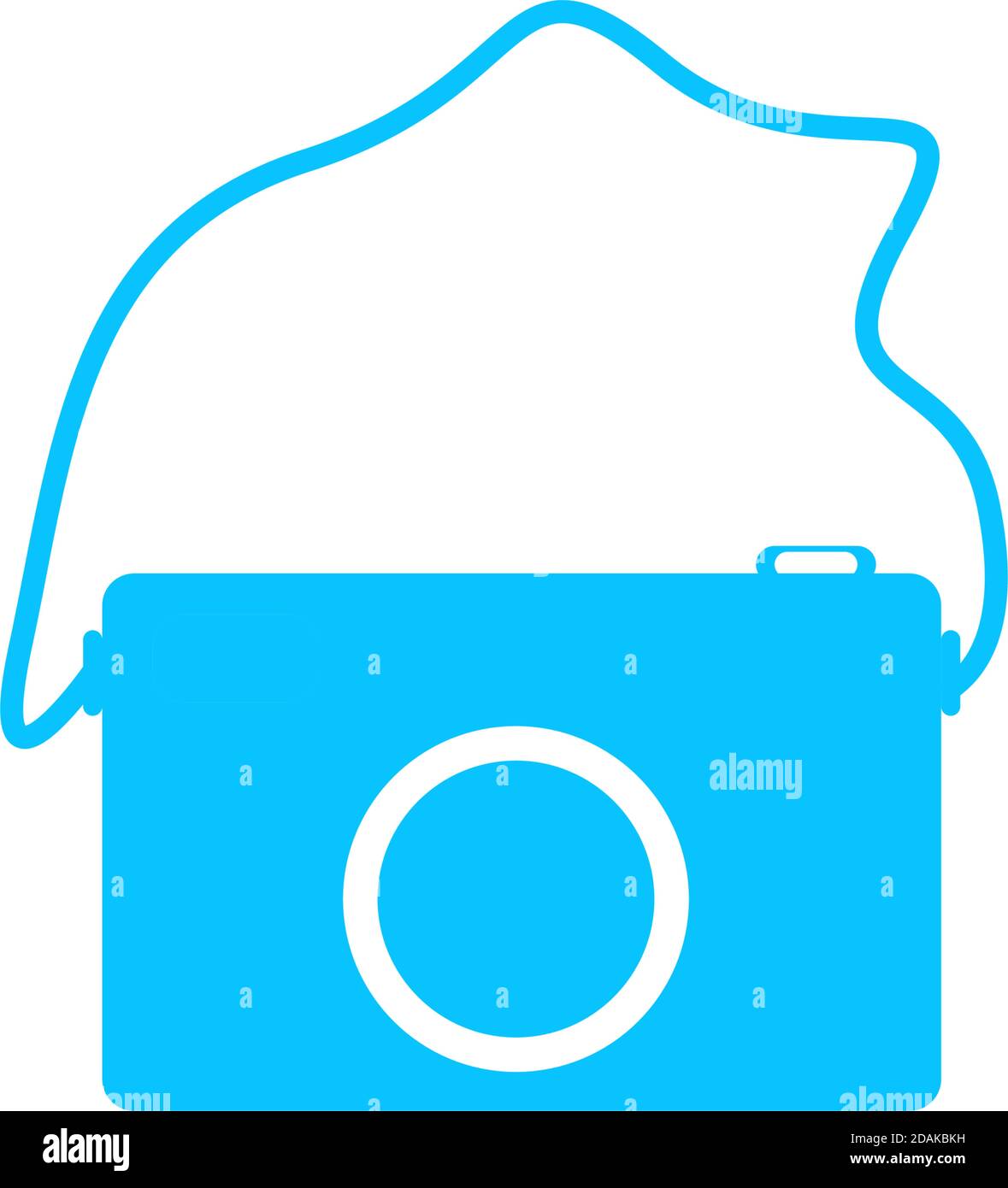 Camera icon flat. Blue pictogram on white background. Vector ...