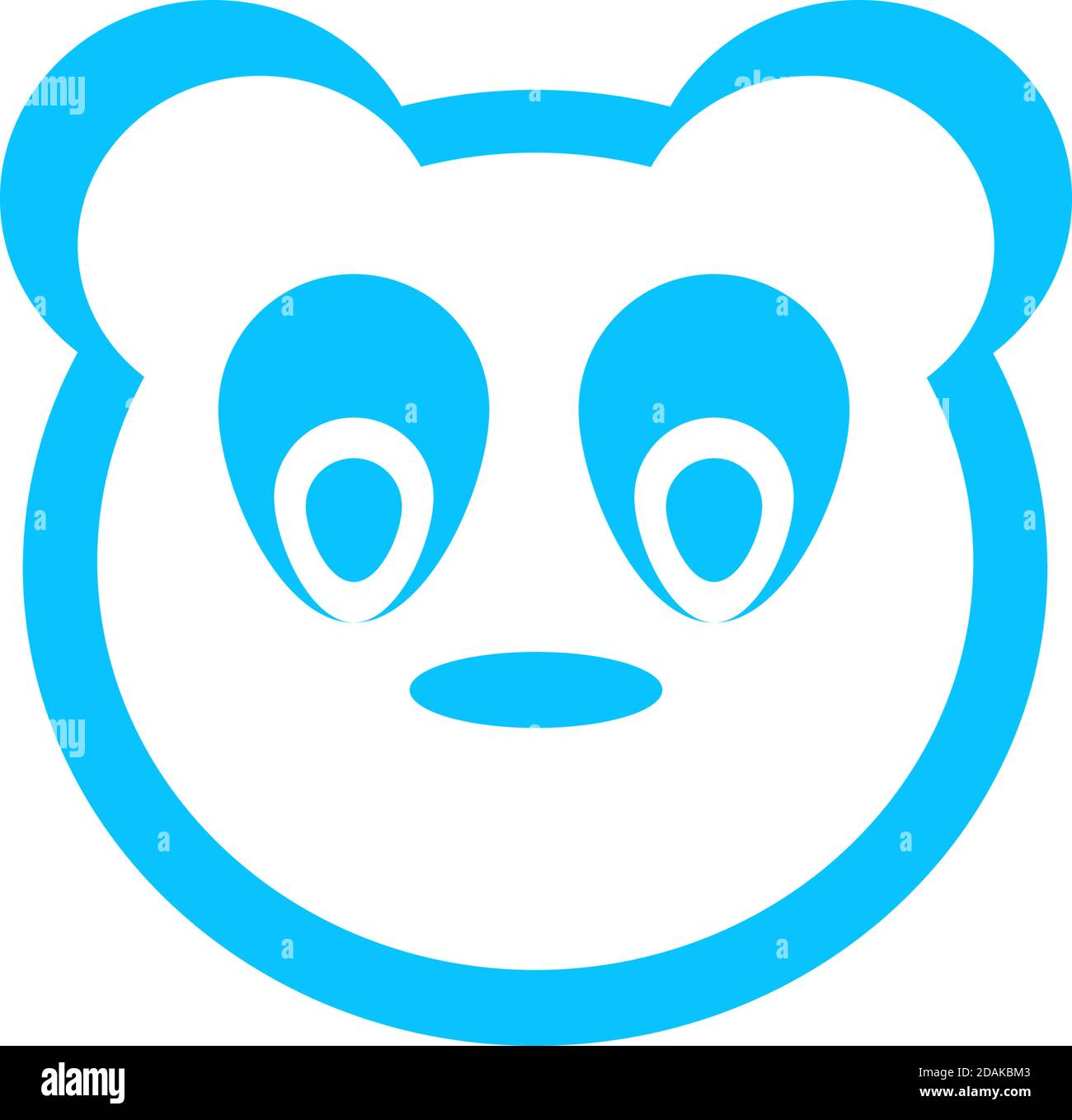Baby panda face icon flat. Blue pictogram on white background. Vector ...