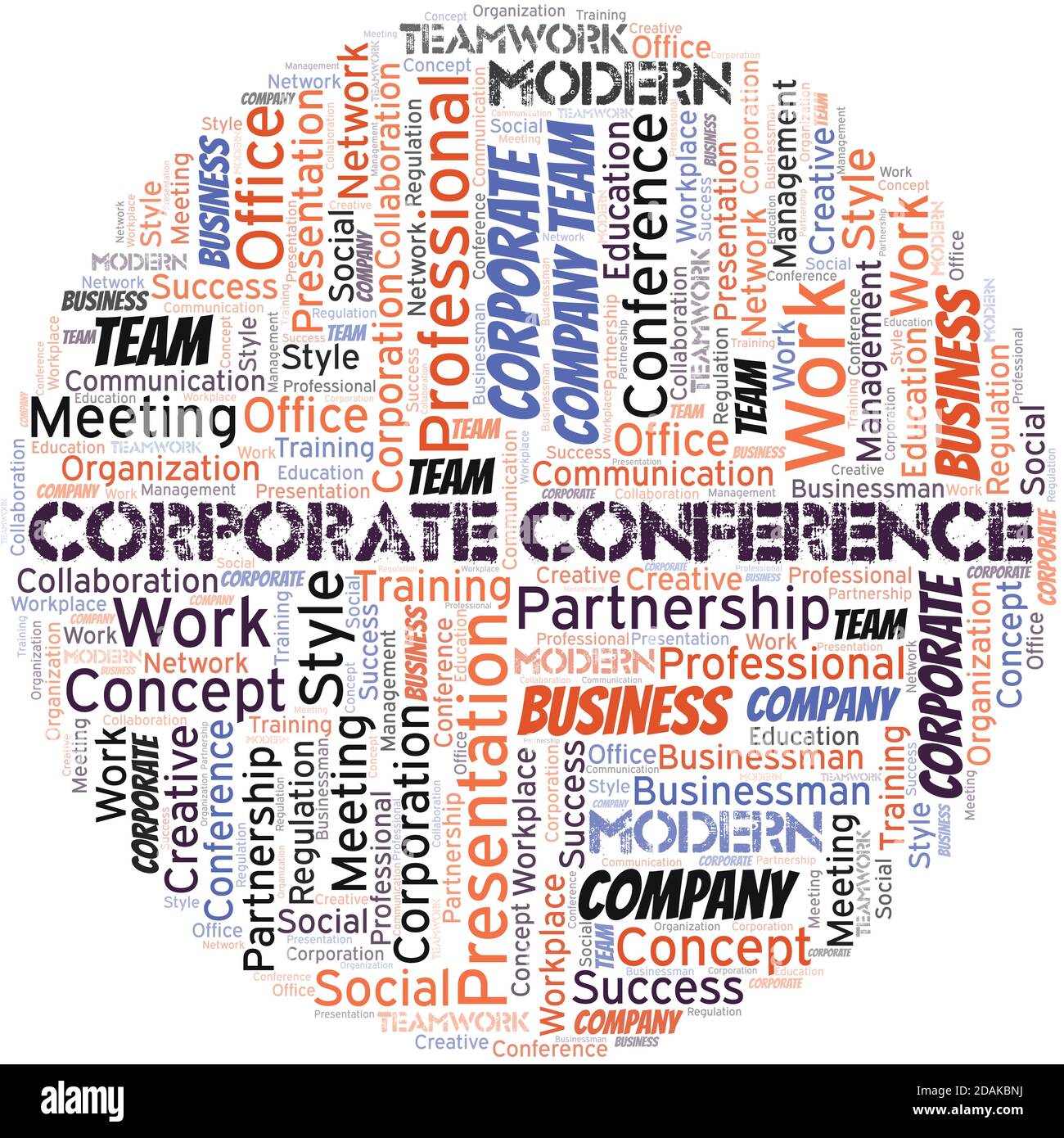 Corporate Conference vector word cloud, made with the text only Stock ...