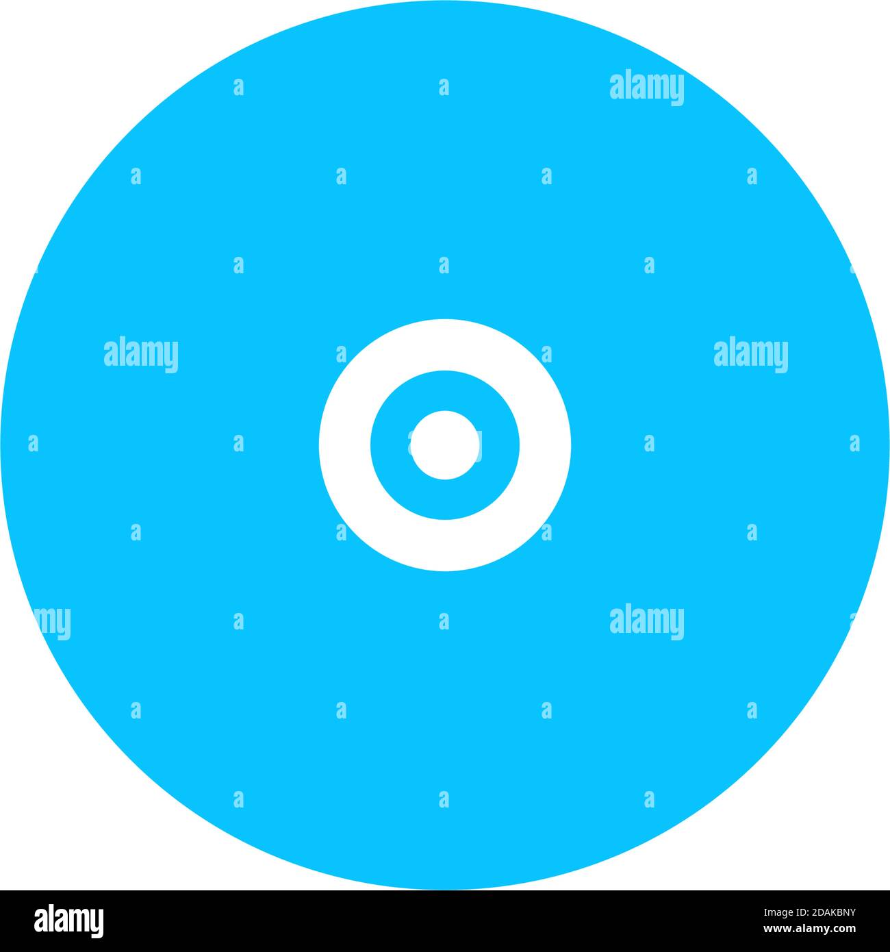 Vinyl record icon flat. Blue pictogram on white background. Vector ...