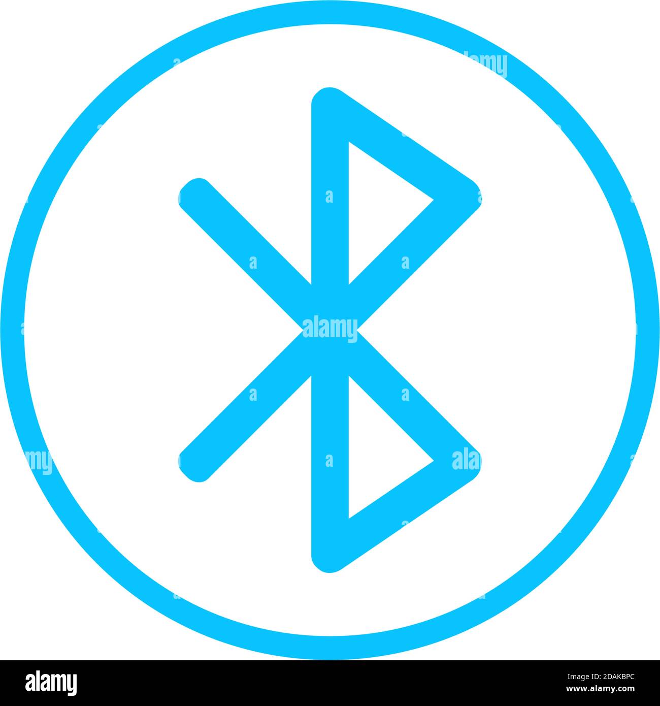 Bluetooth icon flat. Blue pictogram on white background. Vector ...
