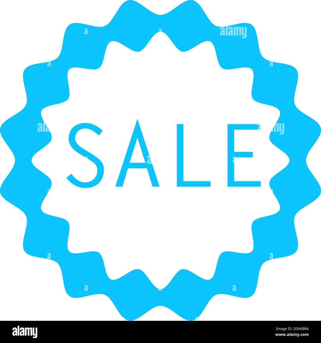 Sale badge or sticker icon flat. Blue pictogram on white background ...