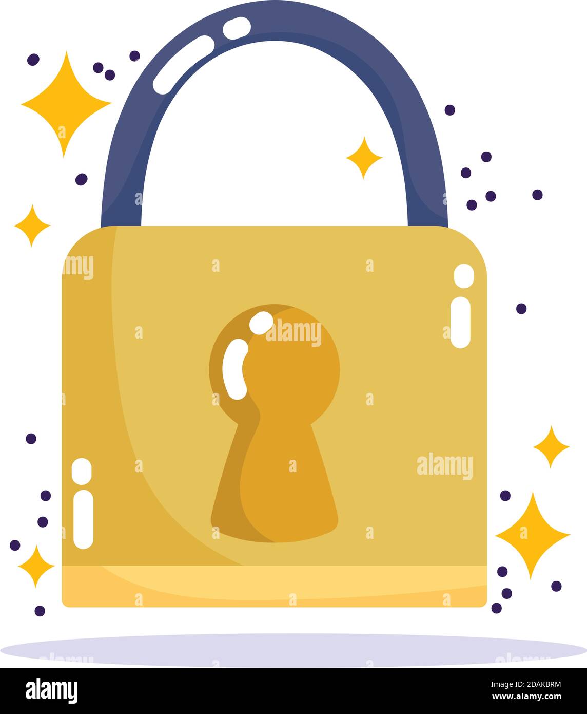 social media, padlock security in cartoon style vector illustration ...
