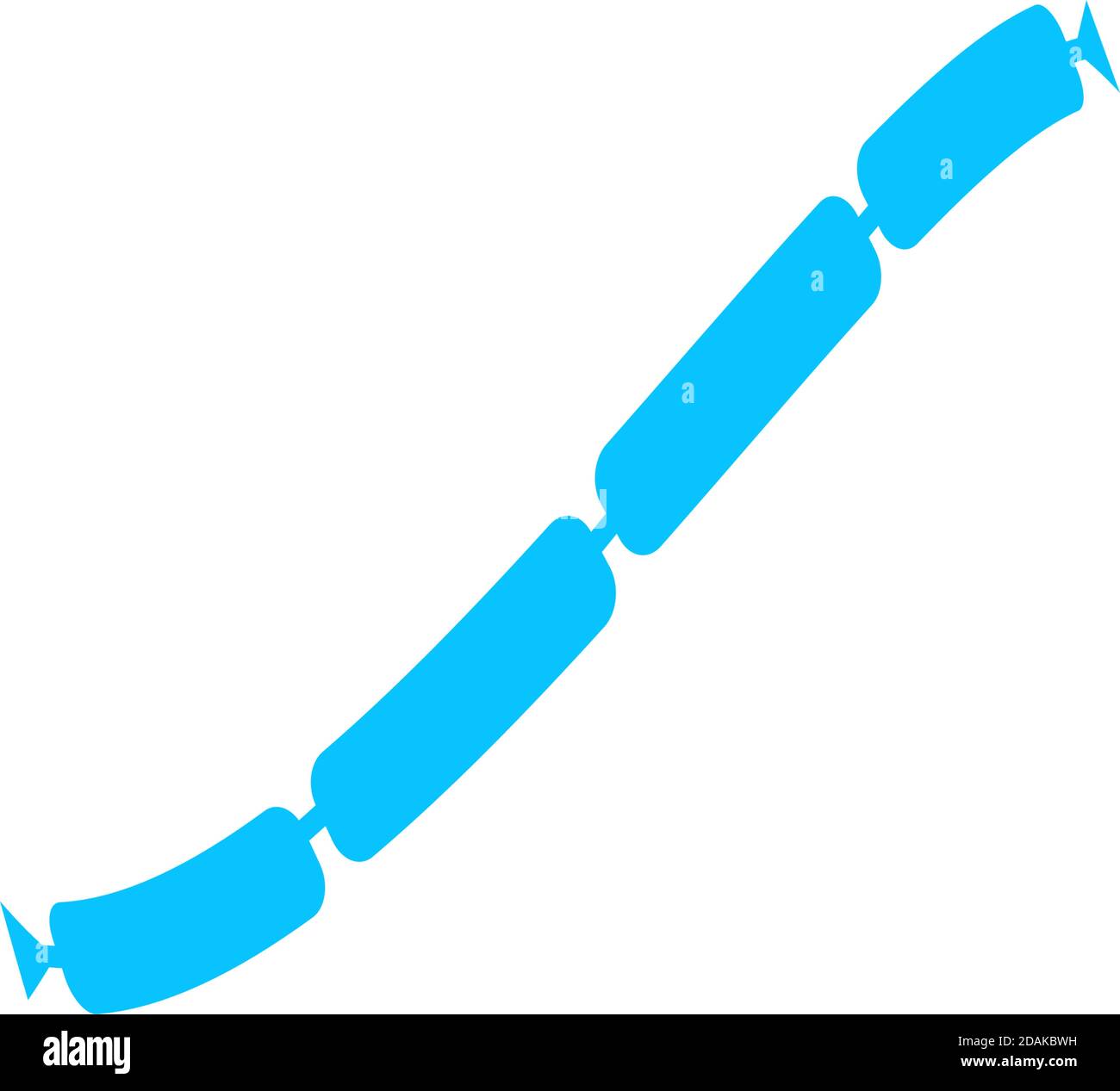 Pork sausage chain icon flat. Blue pictogram on white background ...