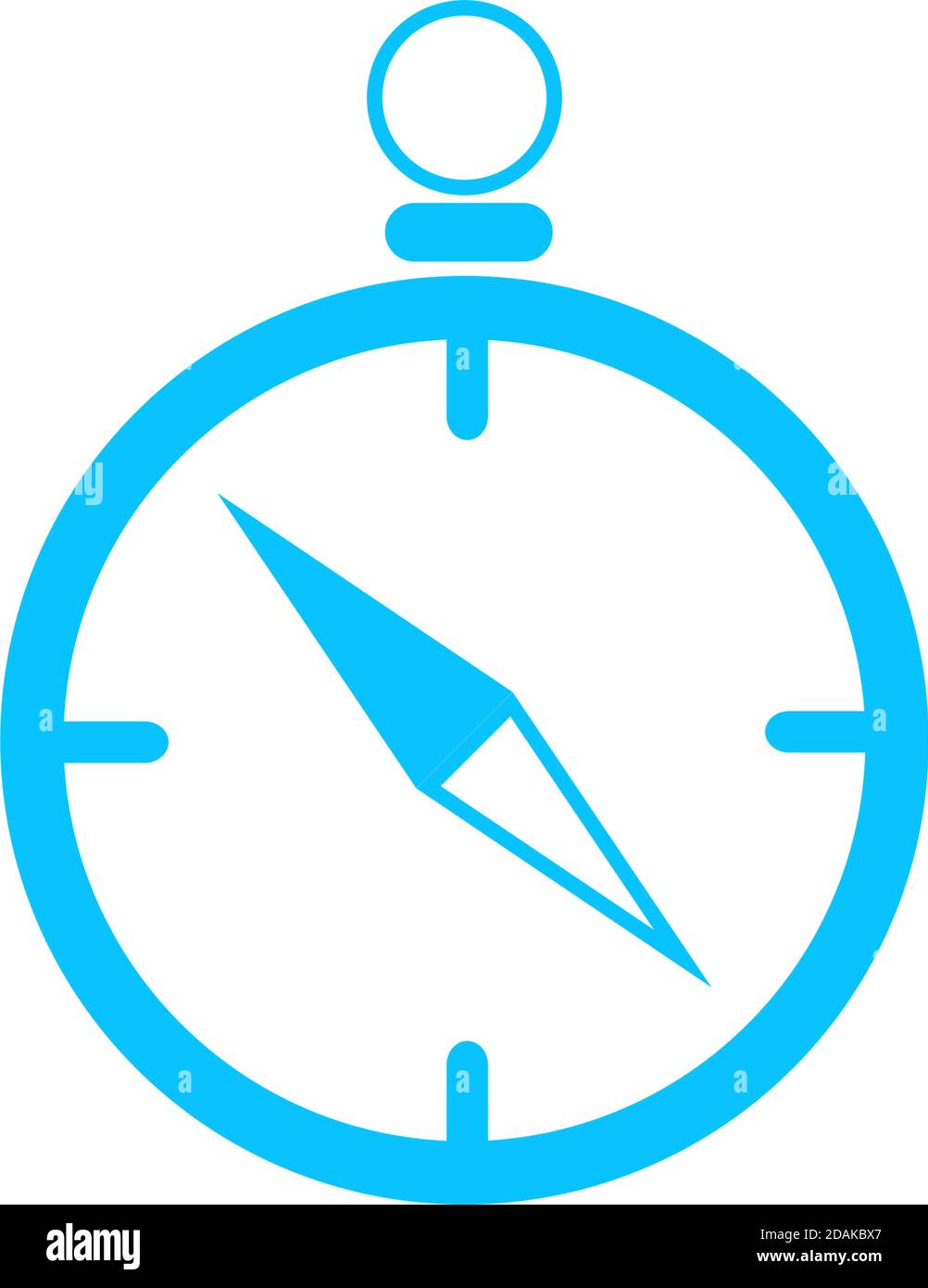 Compass icon flat. Blue pictogram on white background. Vector ...