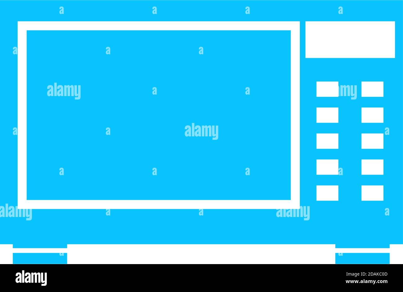 Microwave icon flat. Blue pictogram on white background. Vector ...
