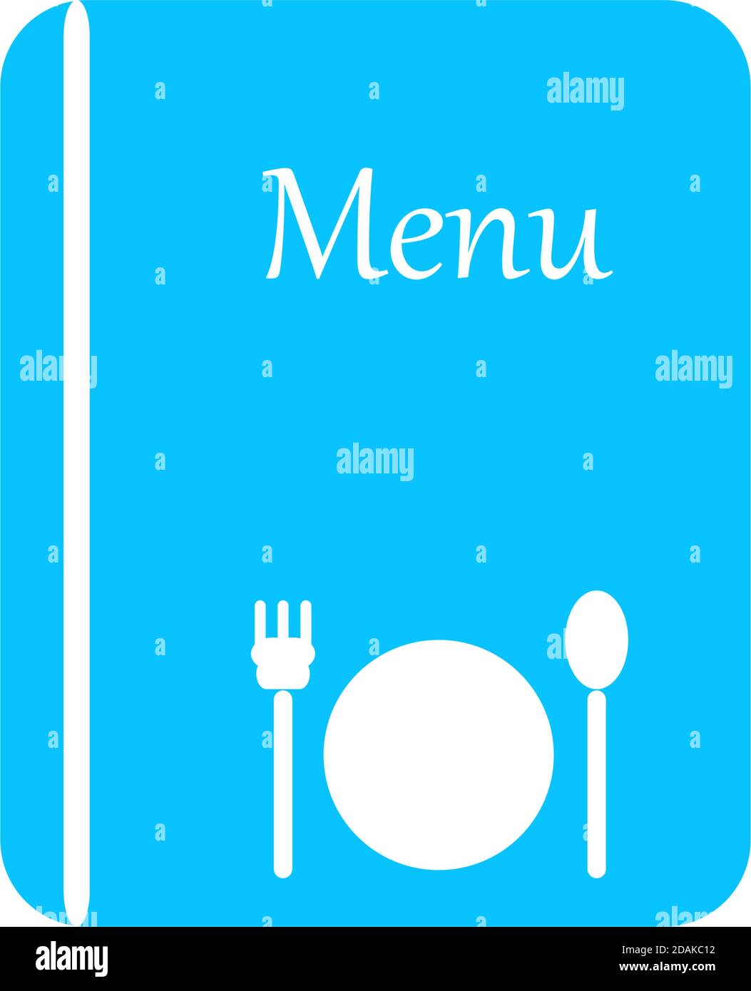 Menu icon flat. Blue pictogram on white background. Vector illustration ...