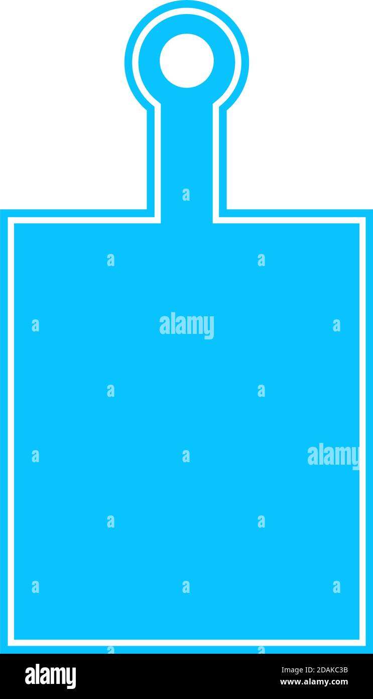 Cutting board icon flat. Blue pictogram on white background. Vector ...