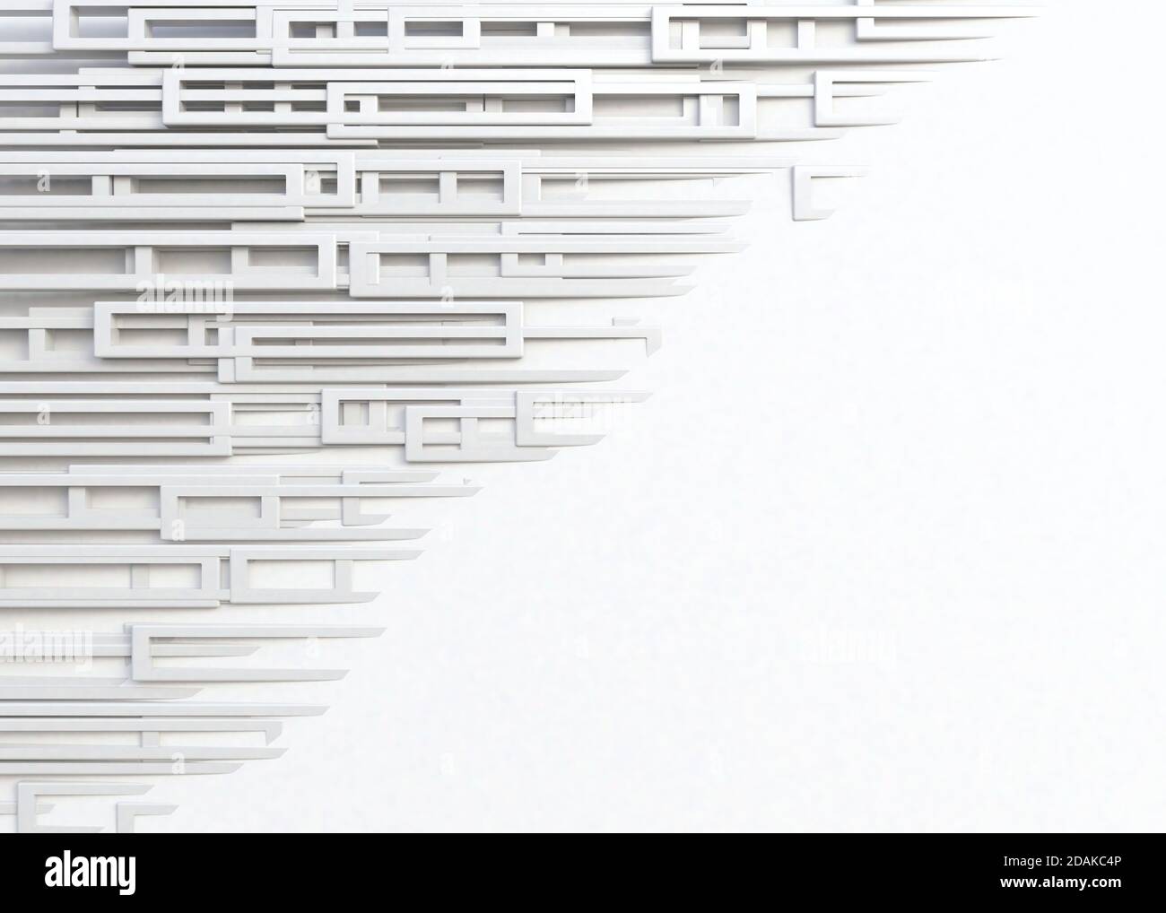 Abstract design Polygonal blank structure. White abstract background.3d ...