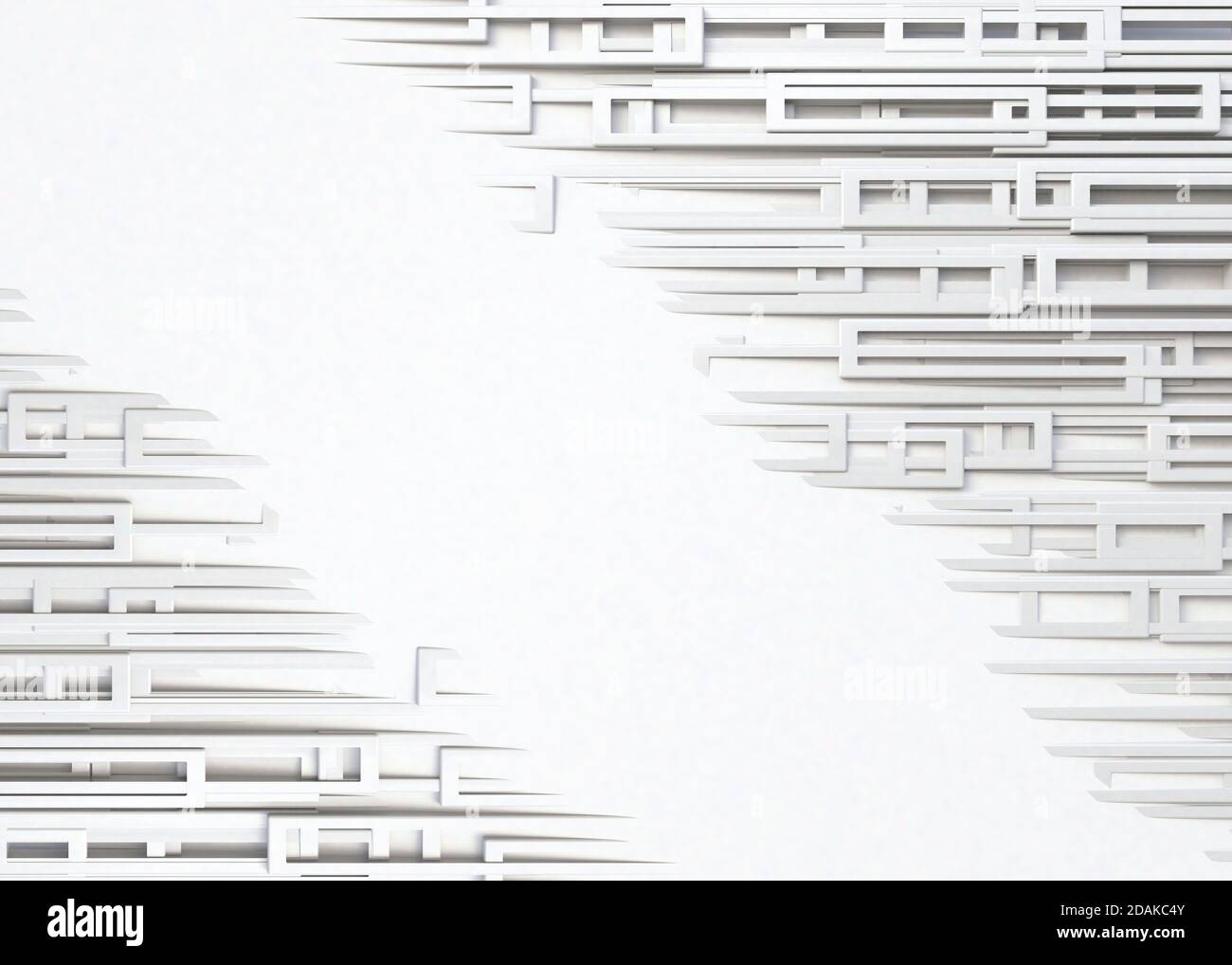 Abstract design Polygonal blank structure. White abstract background.3d ...