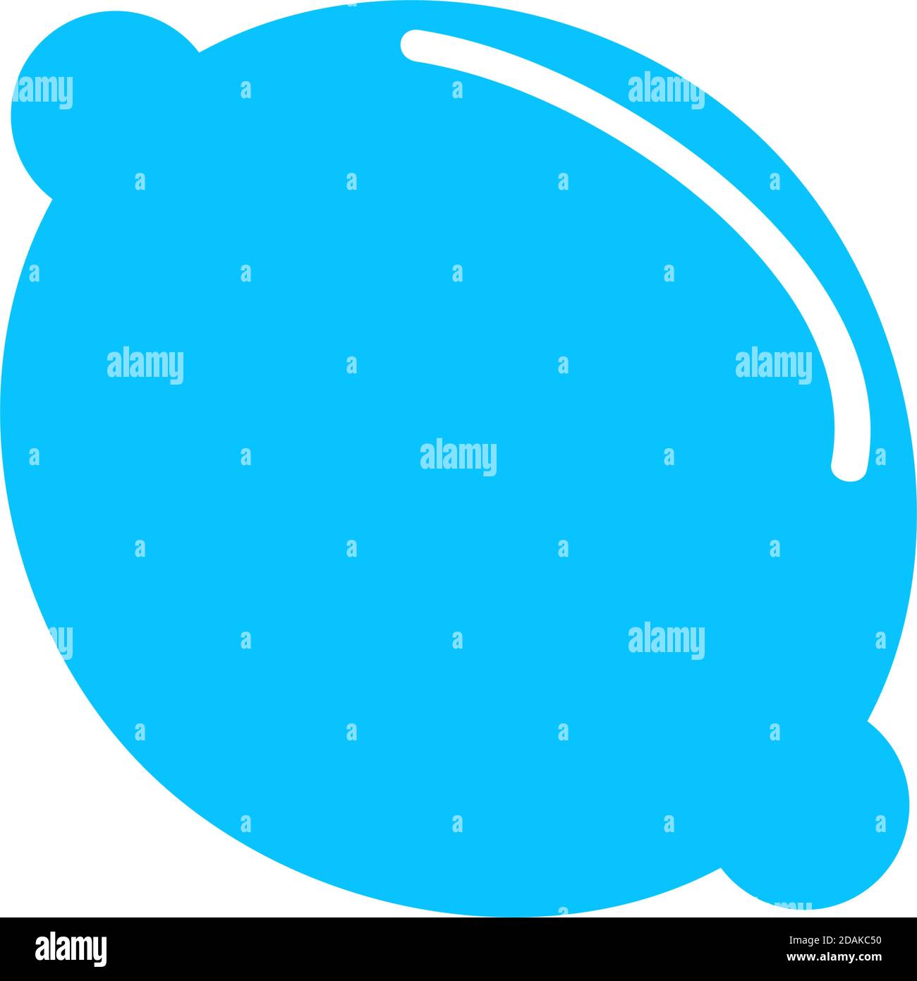 Lemon icon flat. Blue pictogram on white background. Vector ...