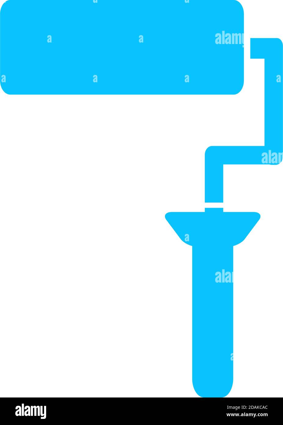 Paint roller icon flat. Blue pictogram on white background. Vector ...
